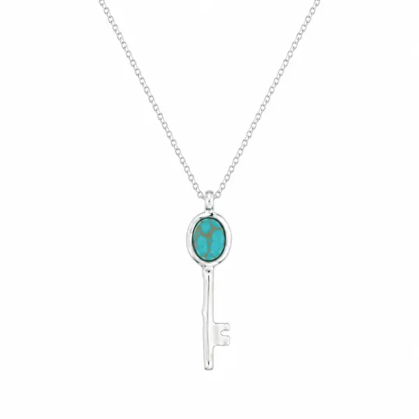 ORMIRO Shambhala Key Turquoise Necklace - Blue