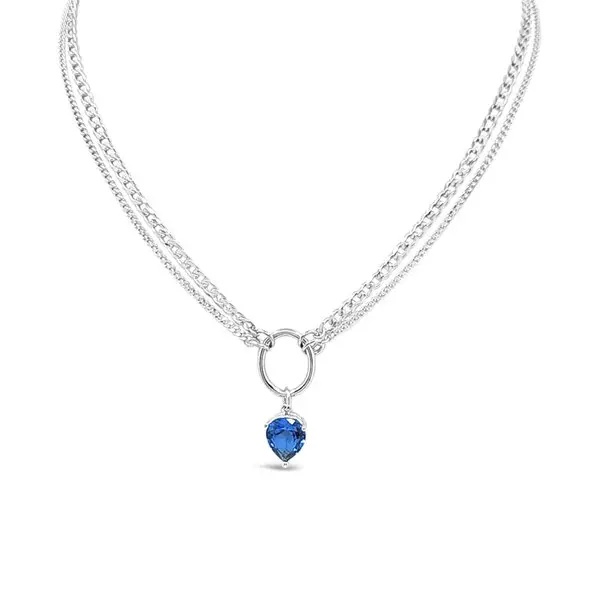 LUTIRO Statet Curb Necklace Synthetic Sapphire