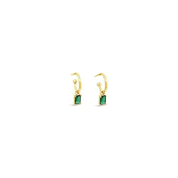 LUTIRO Emerald Cz Hoop Set