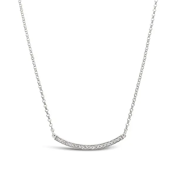 LUTIRO Cz Curved Bar Necklace