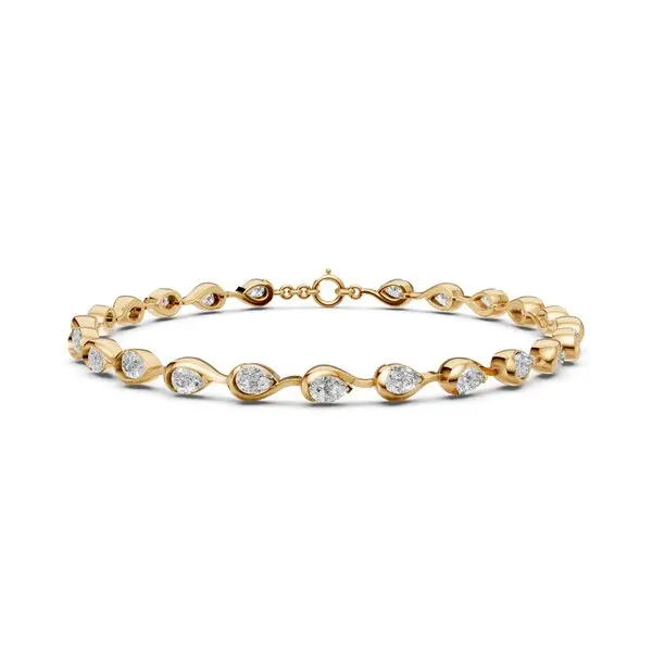 AYA FINE JEWELRY 5.06 Carat Pear Lab Grown Diamond Tennis Bracelet In 10k Gold - Yellow
