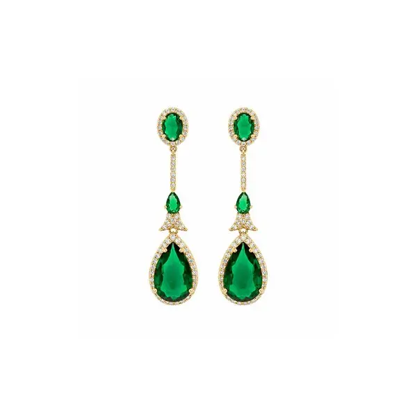 STEPHANIE BROWNE AUSTRALIA Alexandra Earrings In Emerald And Gold