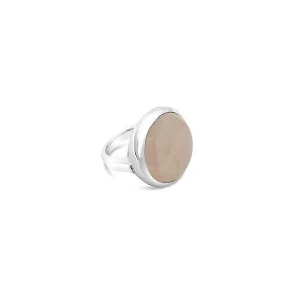 LUTIRO Rose Quartz Round Stone Ring