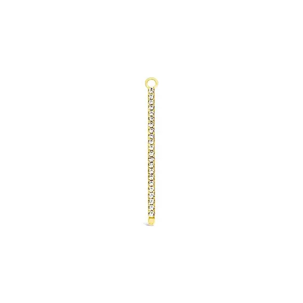 LUTIRO Long Single Earring White Cz Charm Stick