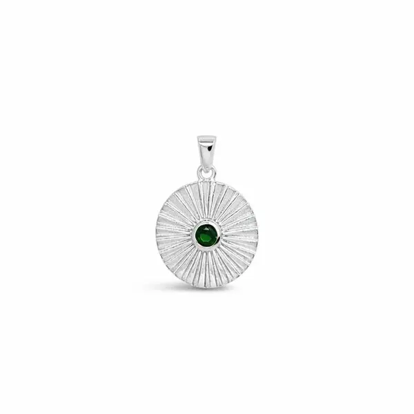 LUTIRO Medallion Pendant-emerald Cz