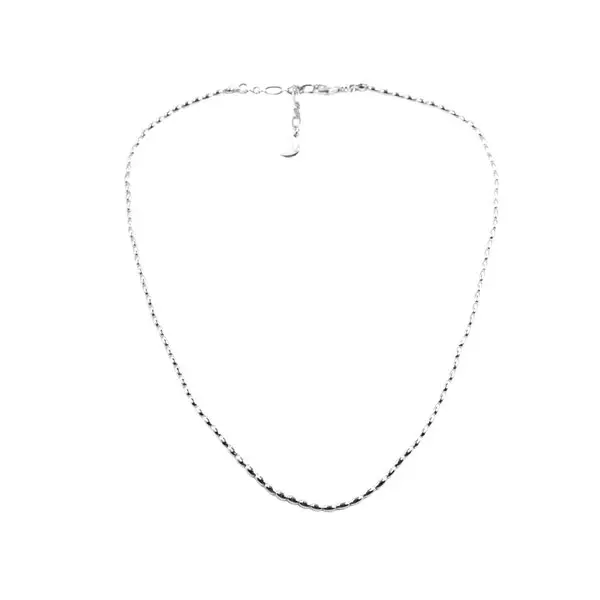 AUROZIA Three Charms Simple Beaded Necklace - Silver