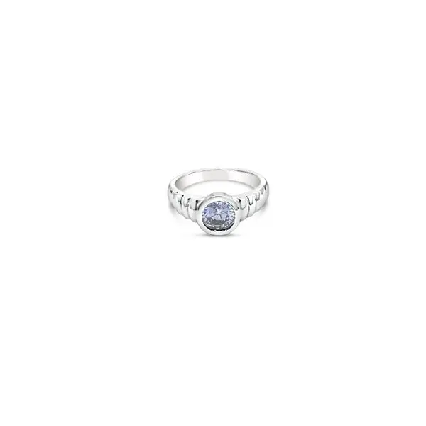 LUTIRO Round Stone Ring Lavender