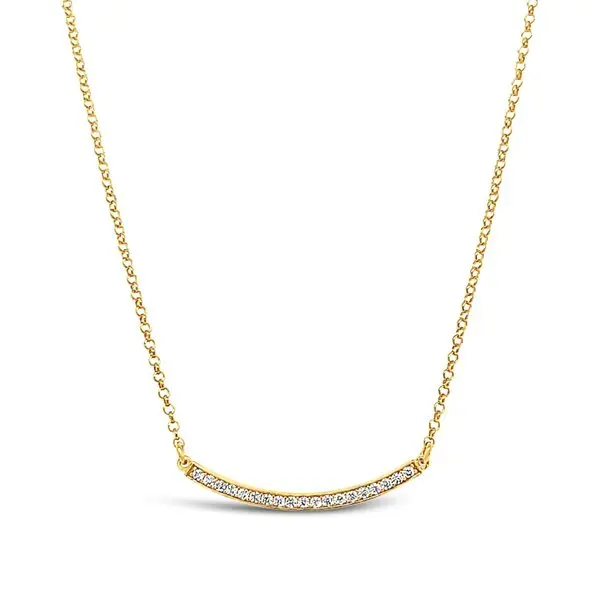 LUTIRO Cz Curved Bar Necklace