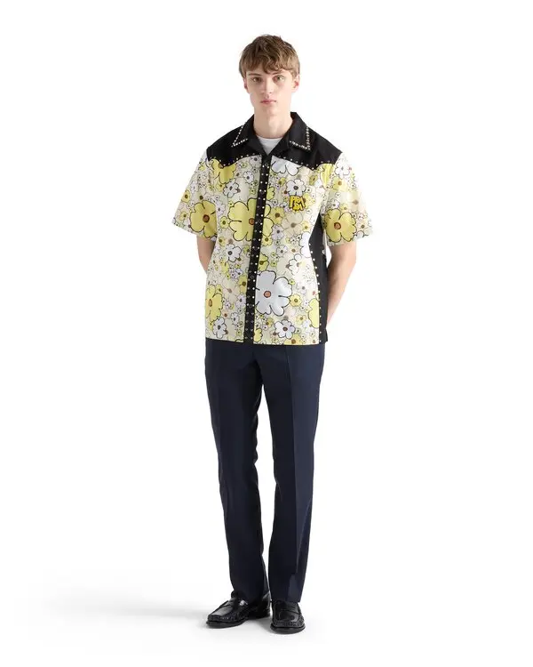 Prada Timecapsule Printed Cotton Shirt With Studs