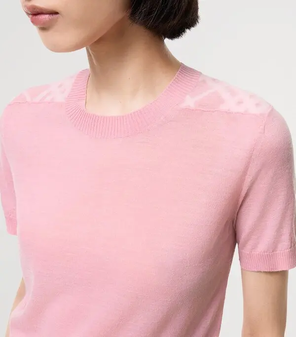Burberry Wool-silk Check Panel T-shirt