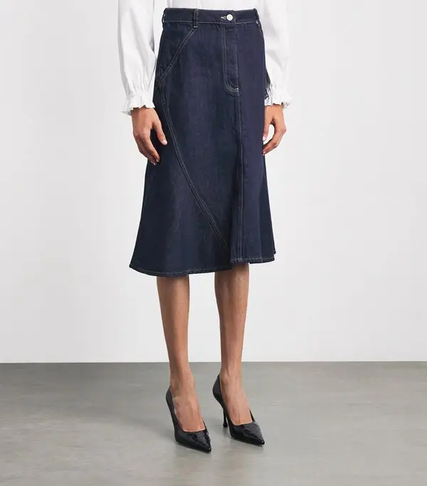 Safiyaa Luisella Denim Midi Skirt