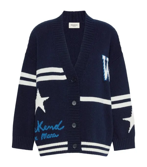Max Mara Virgin Wool Stripe Cardigan