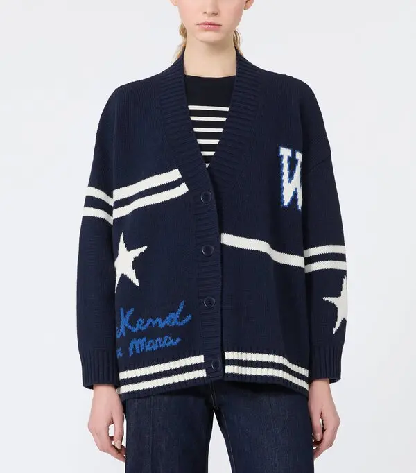 Max Mara Virgin Wool Stripe Cardigan