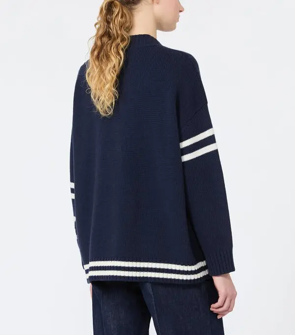 Max Mara Virgin Wool Stripe Cardigan