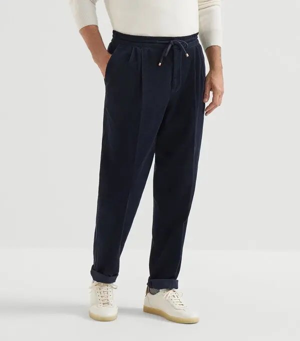 Brunello Cucinelli Cotton Drawstring Trousers