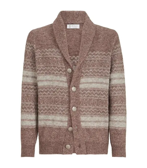 Brunello Cucinelli Jacquard Shawl-collar Cardigan
