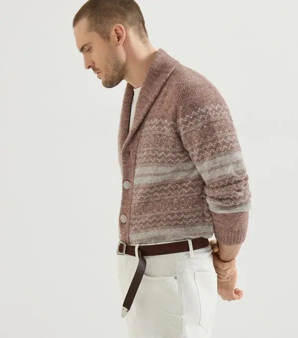 Brunello Cucinelli Jacquard Shawl-collar Cardigan