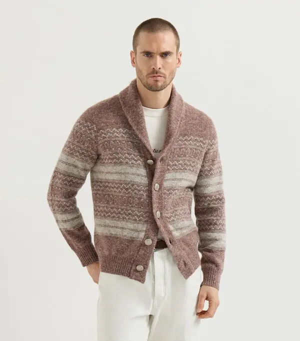 Brunello Cucinelli Jacquard Shawl-collar Cardigan