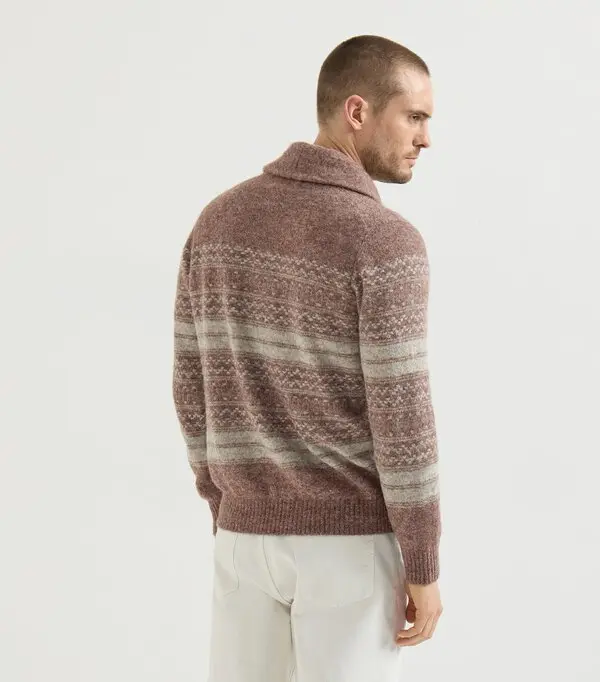 Brunello Cucinelli Jacquard Shawl-collar Cardigan