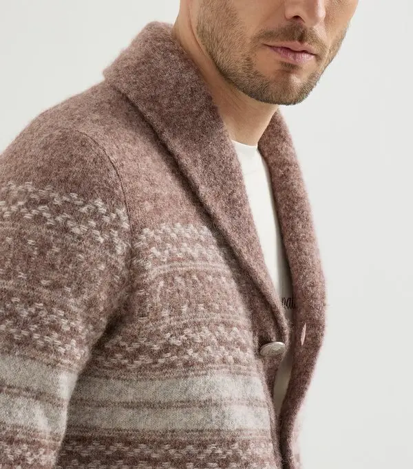 Brunello Cucinelli Jacquard Shawl-collar Cardigan
