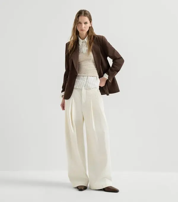 Brunello Cucinelli Silk-alpaca-wool Lace-detail Top