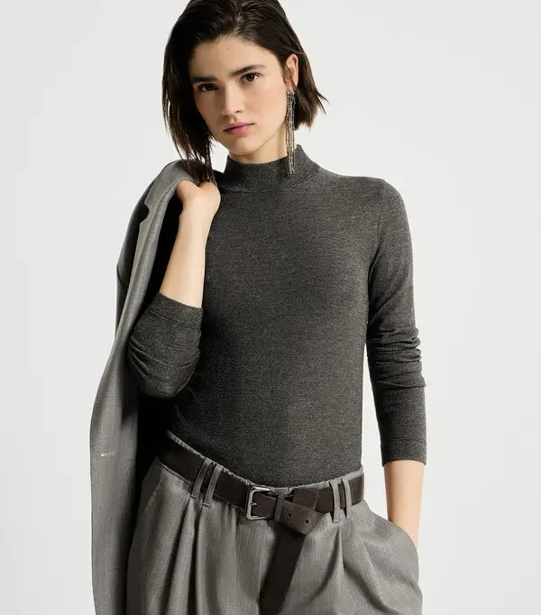 Brunello Cucinelli Virgin Wool-blend Long-sleeve T-shirt