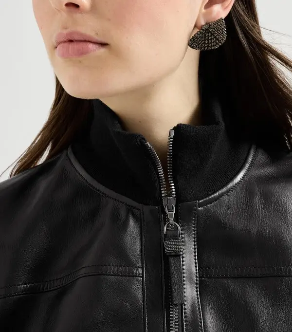 Brunello Cucinelli Nappa Leather Bomber Jacket