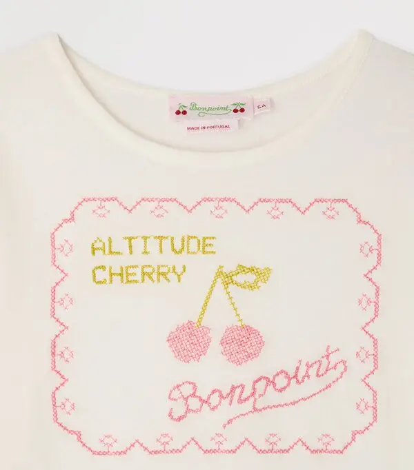 Bonpoint Cotton Embroidered Long-sleeve T-shirt