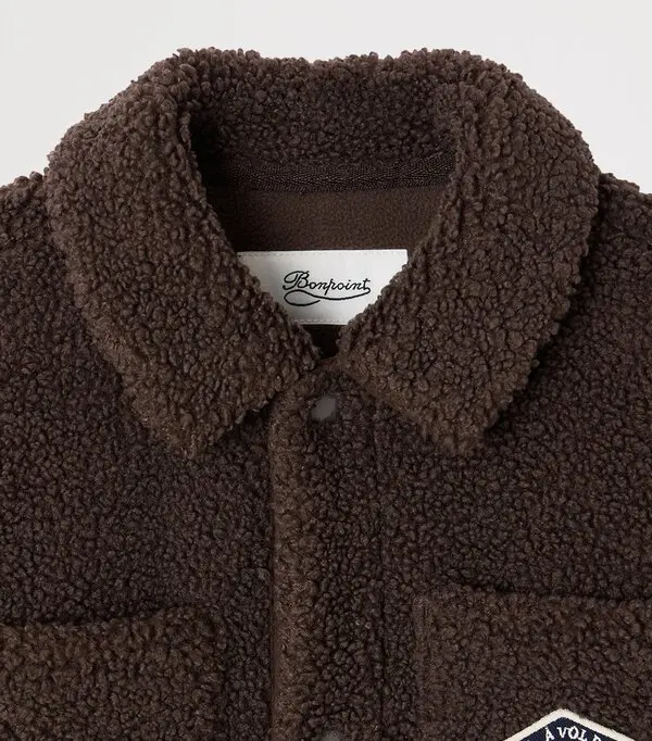 Bonpoint Teddy Collared Jacket With Logo Patch