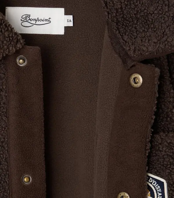 Bonpoint Teddy Collared Jacket With Logo Patch