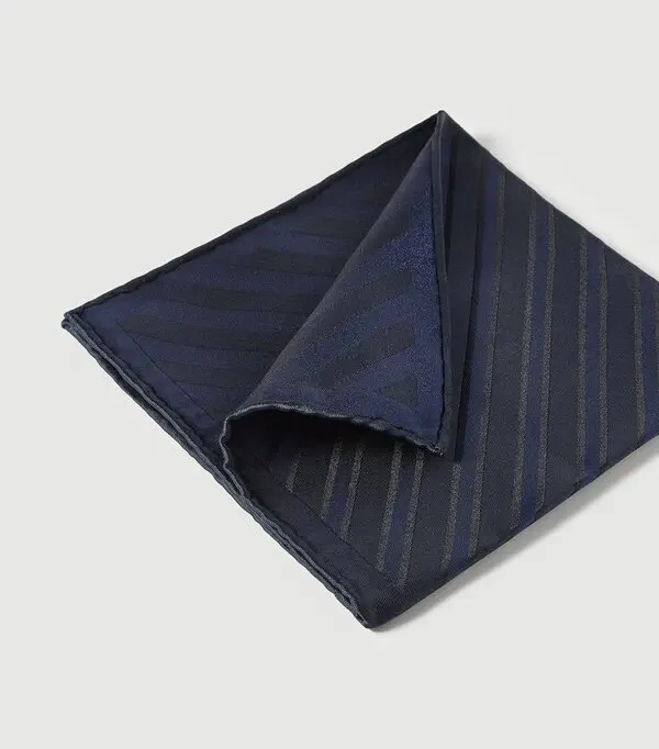 Brunello Cucinelli Silk Striped Pocket Square