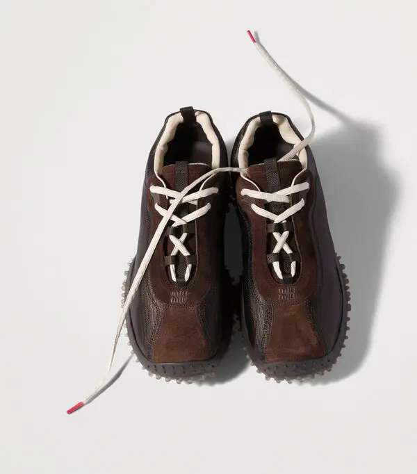 Miu Miu Technical Fabric & Suede Bubble Sneakers