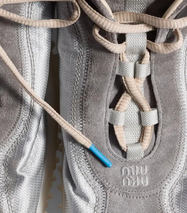 Miu Miu Technical Fabric & Suede Bubble Sneakers