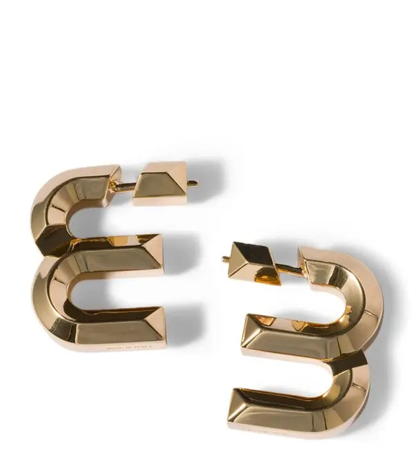 Miu Miu M Logo Stud Earrings - Metallic