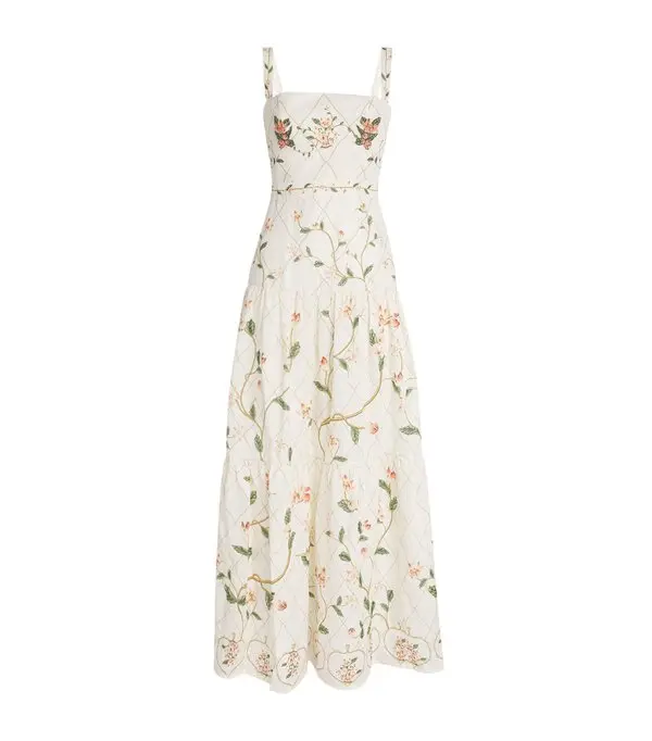 Agua Bendita Cotton Lima Navegante Maxi Dress - Ivory