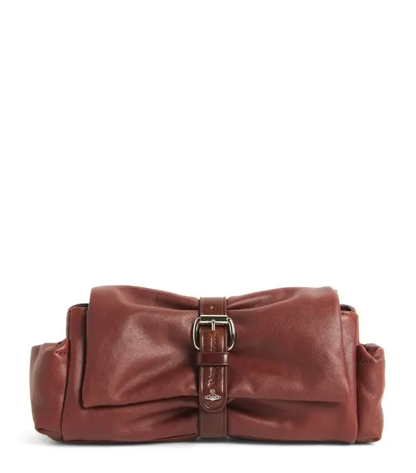 VIVIENNE WESTWOOD Leather Hazel Treasure Clutch Bag - Brown