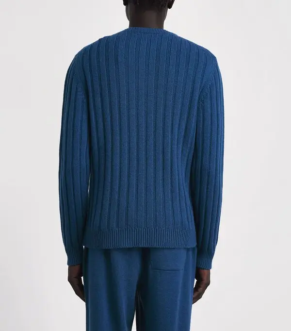 Johnstons Of Elgin Cashmere Ribbed Crew Neck Sweater