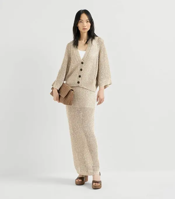 Brunello Cucinelli Embellished Knit Maxi Skirt