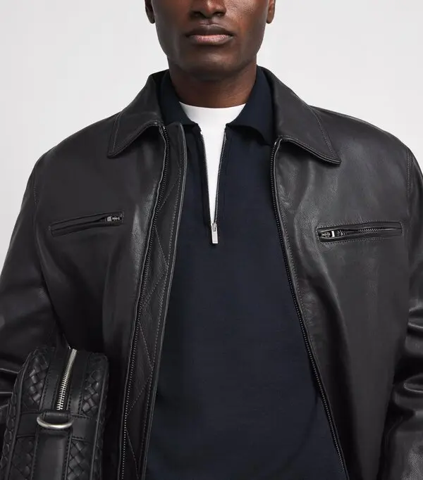 LARDINI Wool-silk-cashmere Quarter-zip Sweater
