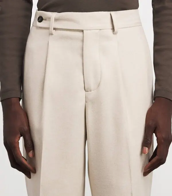 Colombo Cashmere Pleated Straight Trousers
