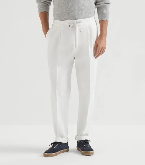 Brunello Cucinelli Cotton Gabardine Drawstring Trousers