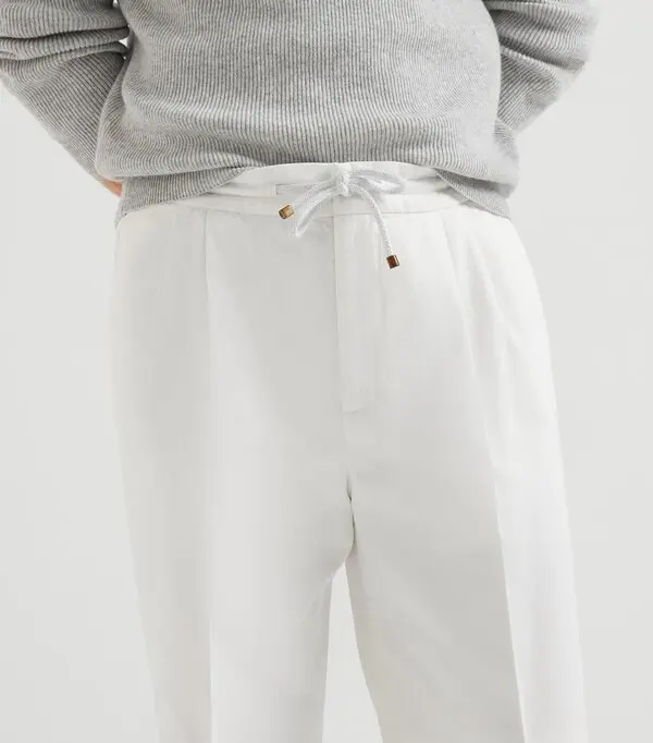 Brunello Cucinelli Cotton Gabardine Drawstring Trousers