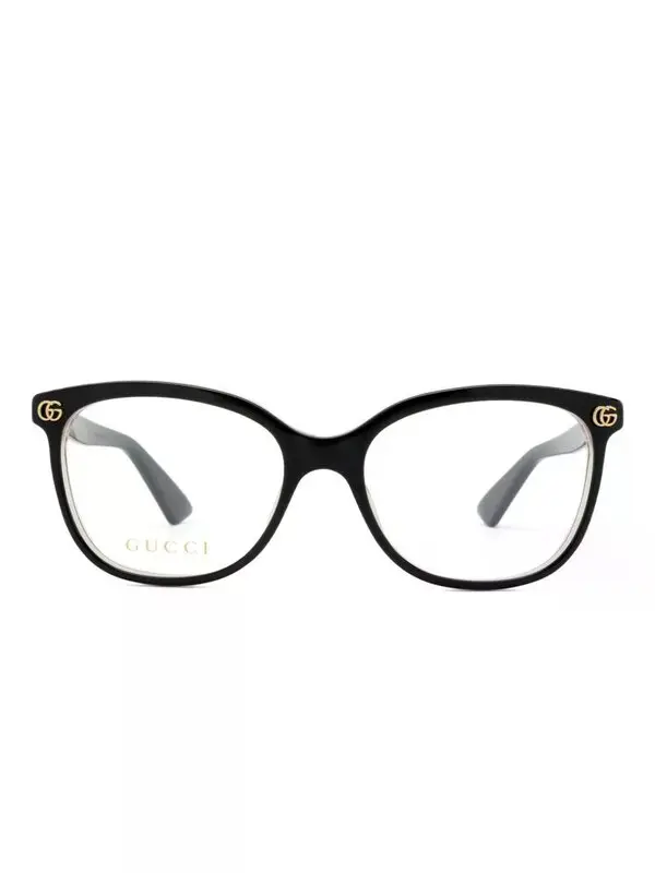 Gucci Gg Logo Square-frame Glasses - Black