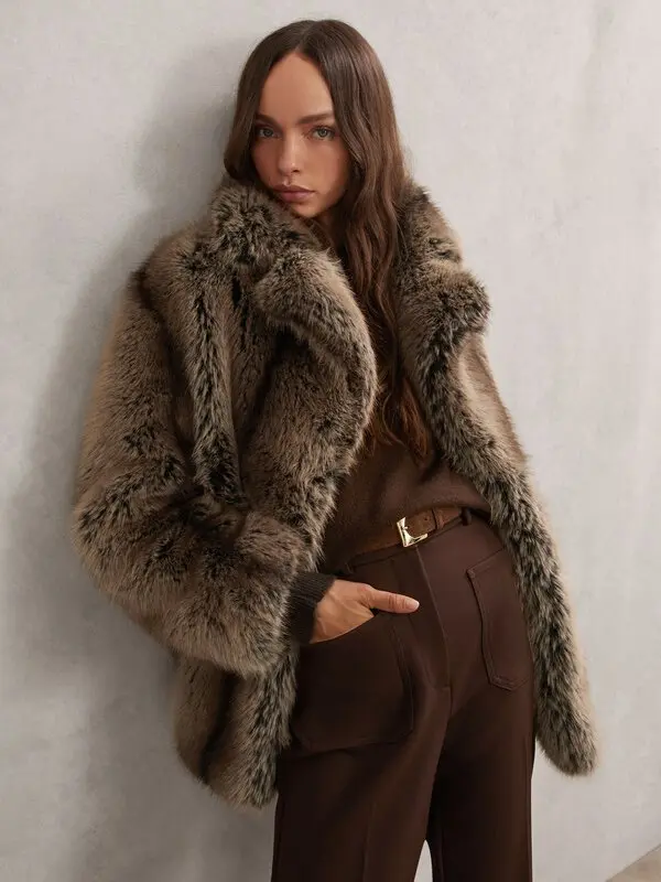 REISS Faux-fur Coat