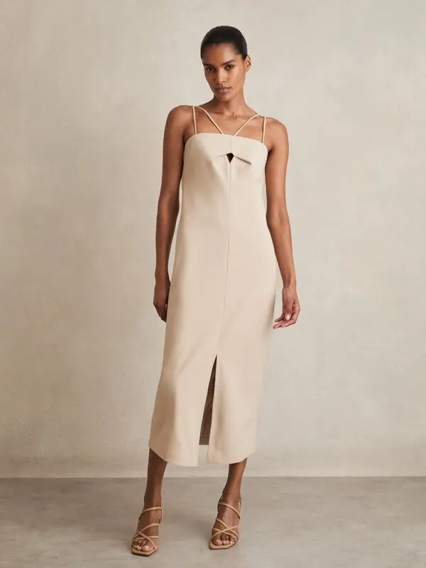 REISS Cut Out Double Strap Midi Dress
