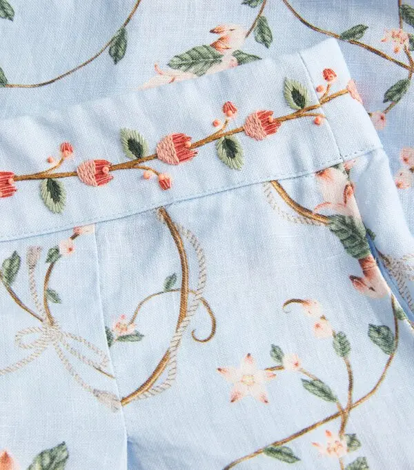 Agua Bendita Floral Linen Shorts