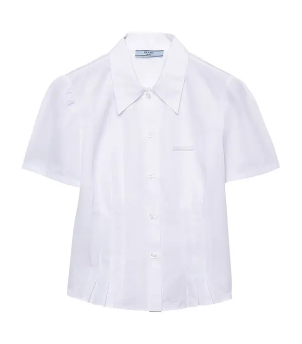Prada Cotton Poplin Short-sleeve Shirt