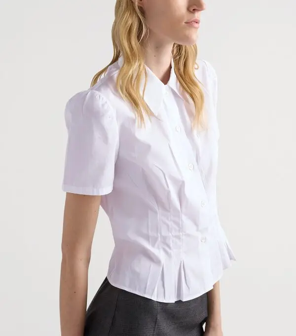 Prada Cotton Poplin Short-sleeve Shirt