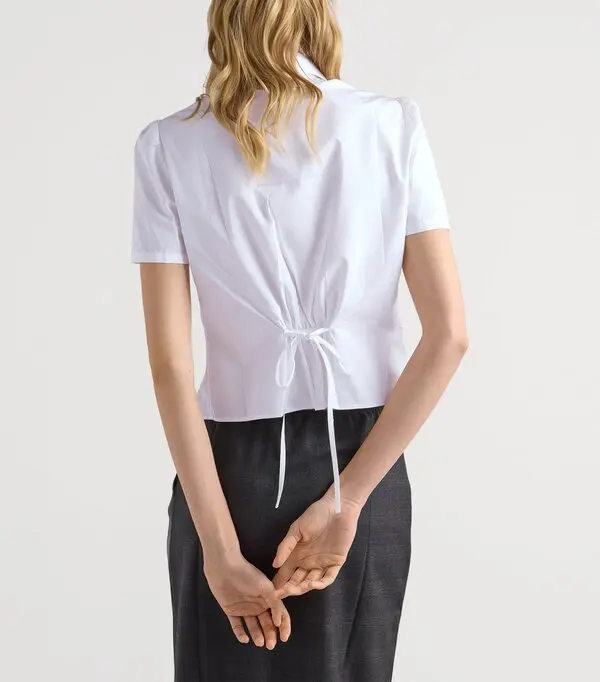 Prada Cotton Poplin Short-sleeve Shirt