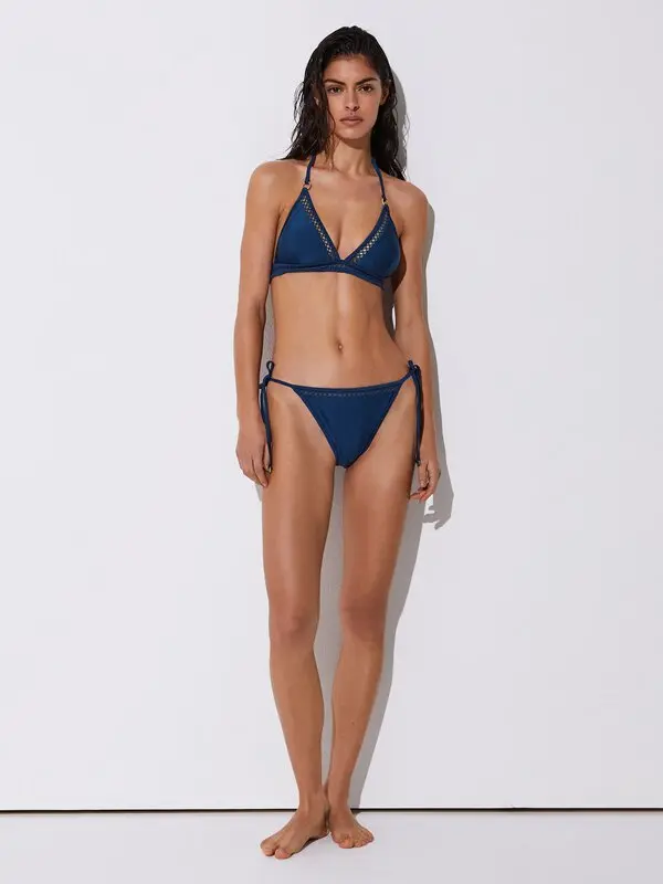 REISS Shimmer Triangle Bikini Top